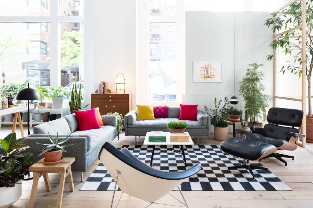 Inspirações da Herman Miller de como decorar a sala de estar